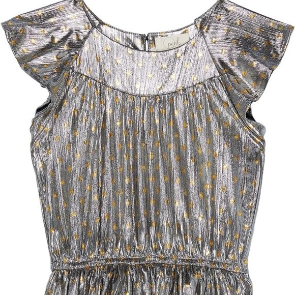 Peek | Other | Peek Girls Foil Dot Dress Girls 8 Dark Silver With Gold ...